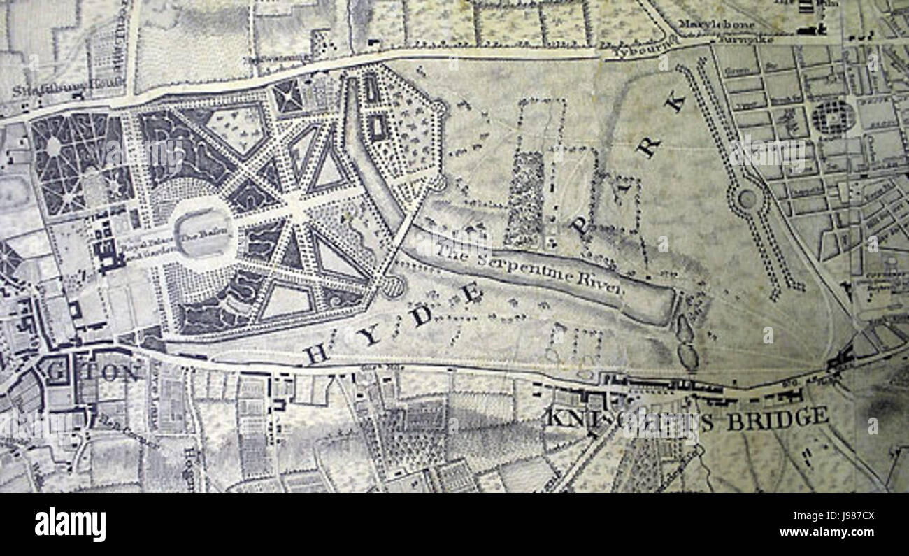 Rocque map Serpentine Stock Photo - Alamy