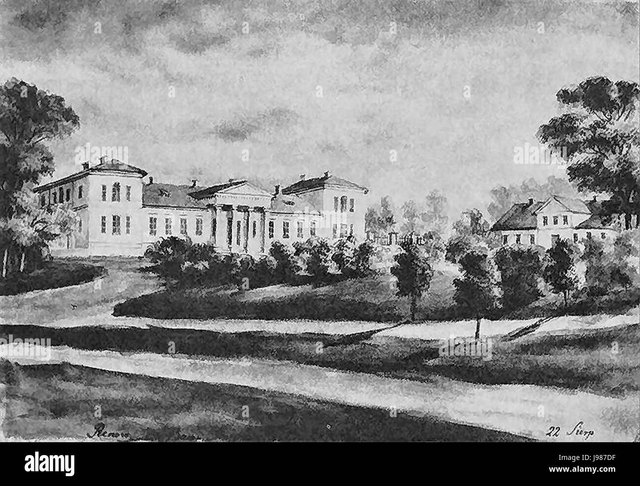 Neoclassical manor house Black and White Stock Photos & Images - Alamy