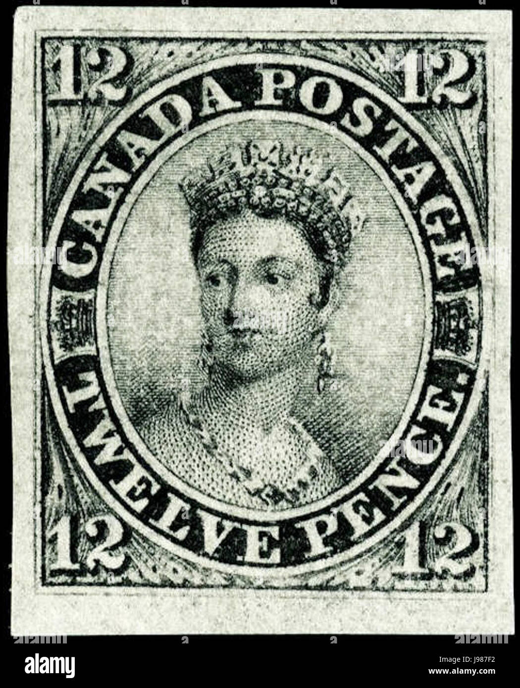 Stamp Canada 1851 12d black empress Stock Photo - Alamy
