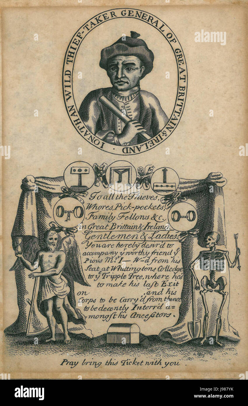 Ticket for the execution of Jonathan Wild Stock Photo - Alamy