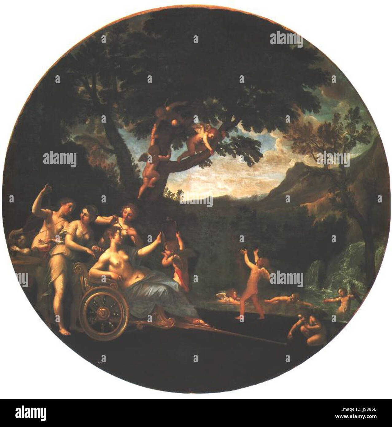 The Bath of Venus Francesco Albani Stock Photo - Alamy