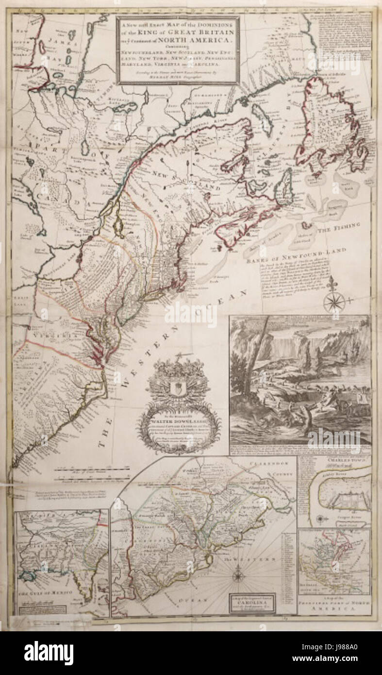 The Beaver map (1715 Stock Photo - Alamy