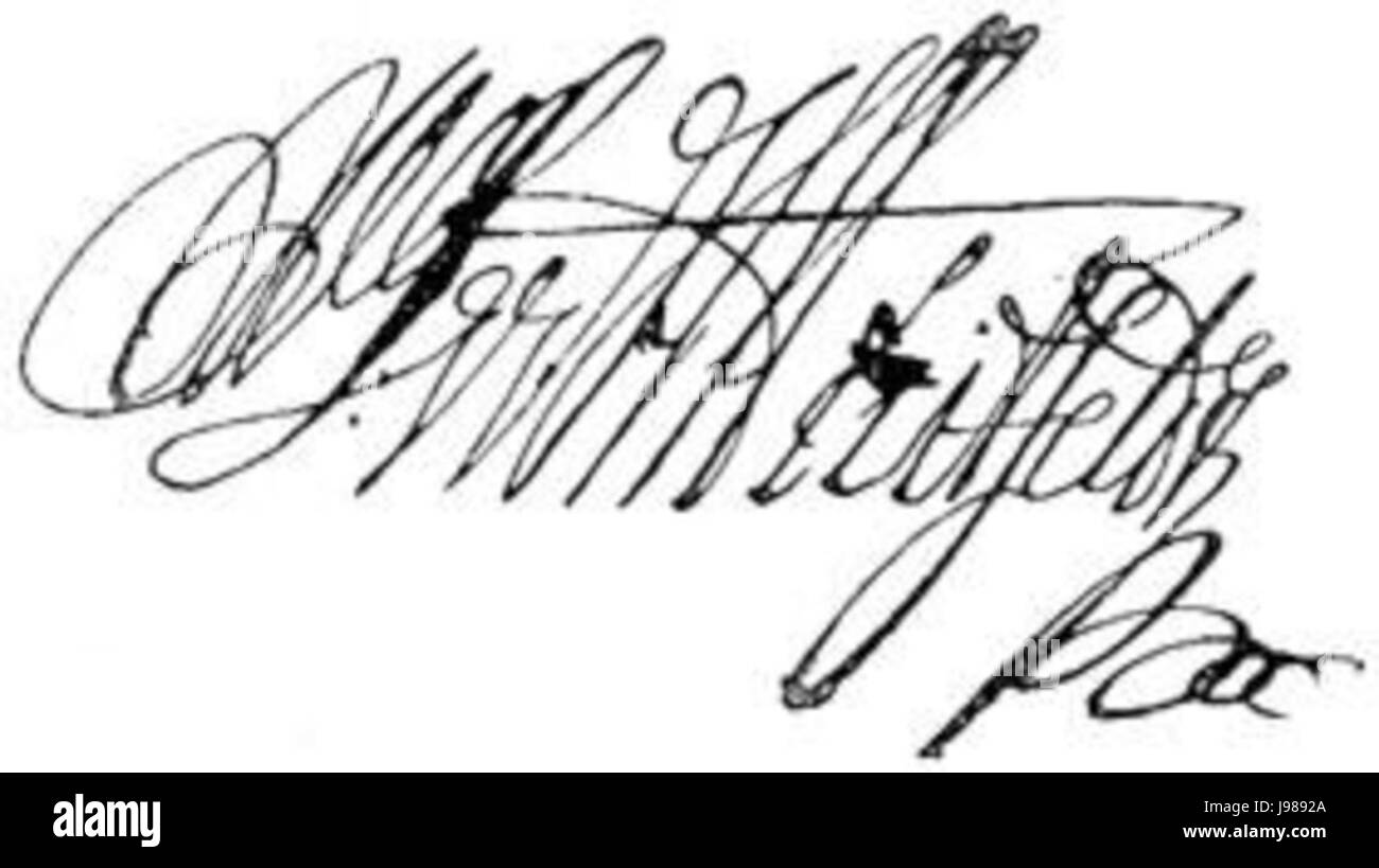 Valentin Wilhelm Hartvig Huitfeldt signature Stock Photo - Alamy