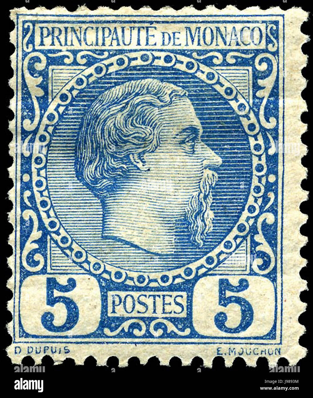 Stamp Monaco 1885 5c Stock Photo - Alamy