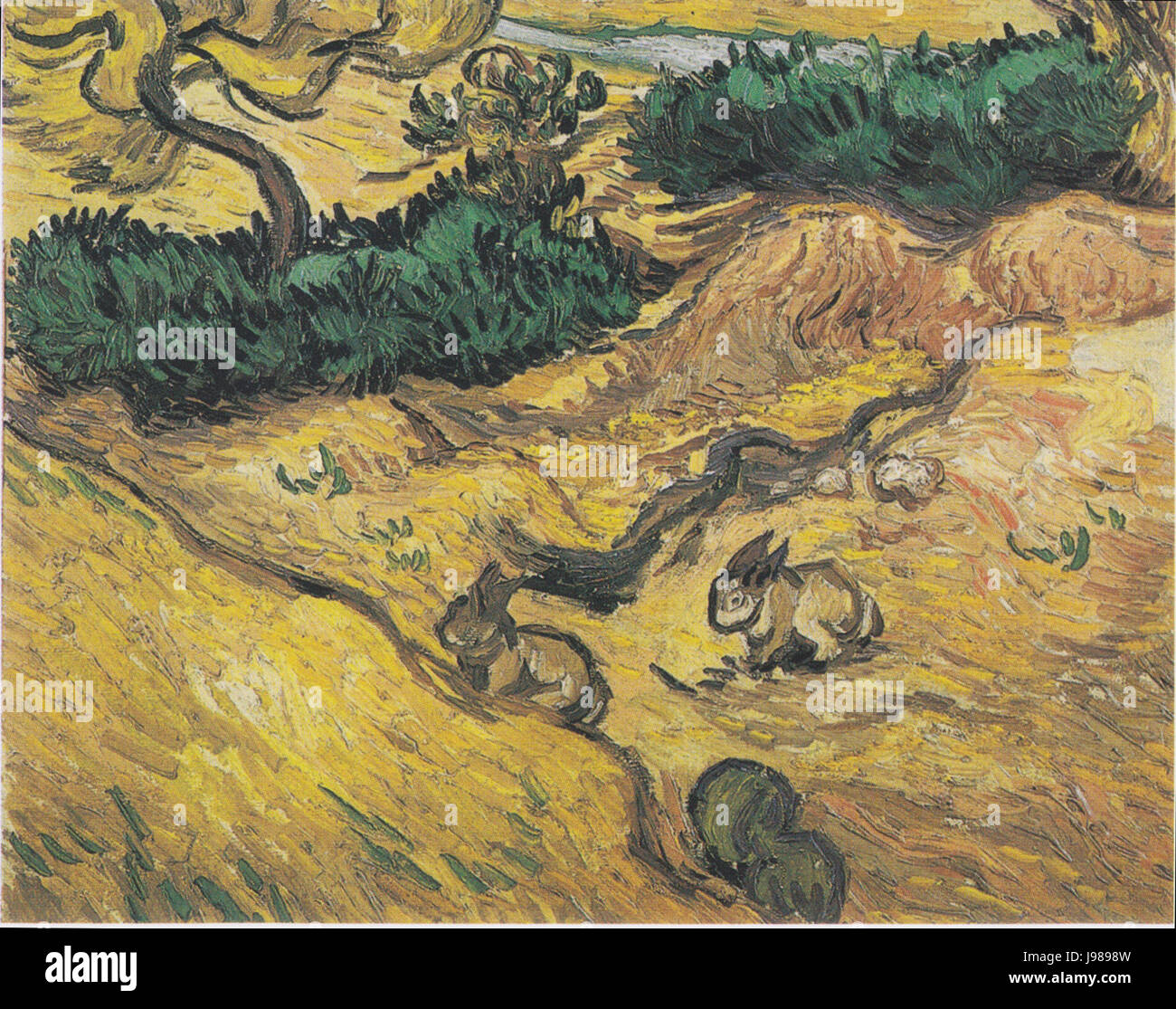 Van Gogh Zwei Kaninchen auf einer Wiese Stock Photo - Alamy