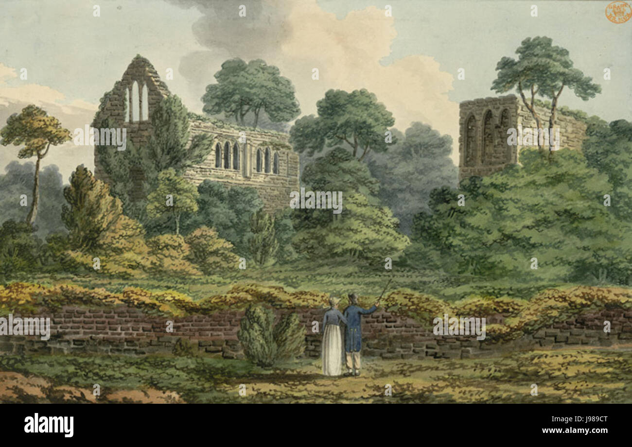 View of part of the ruins of Netley Abbey near Southampton 1810 Stock ...