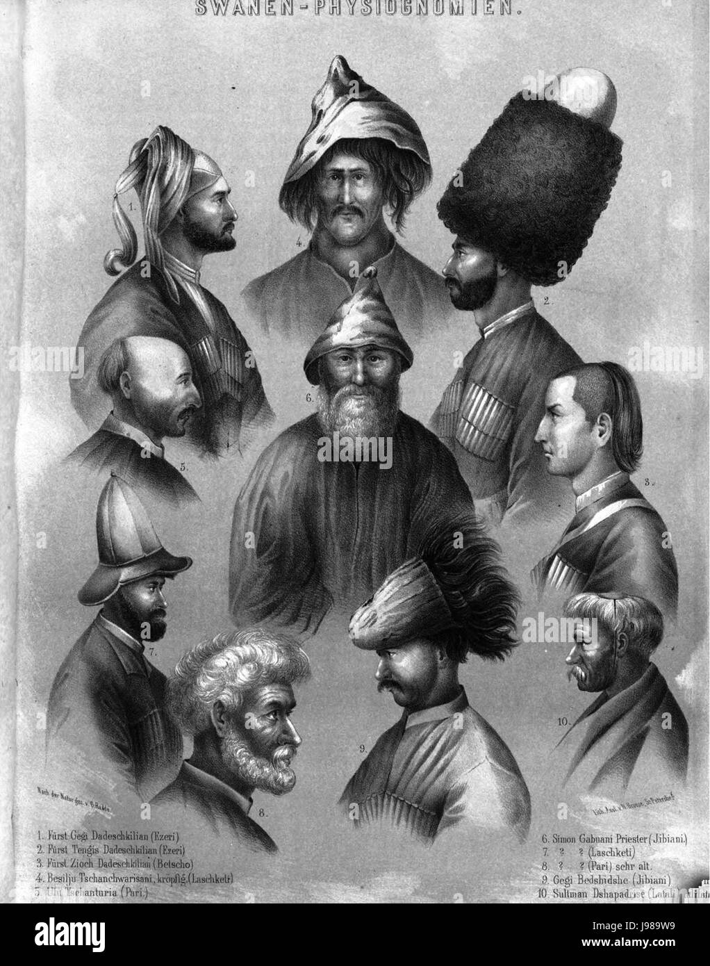 Svan types (Gustav Radde, 1866 Stock Photo - Alamy