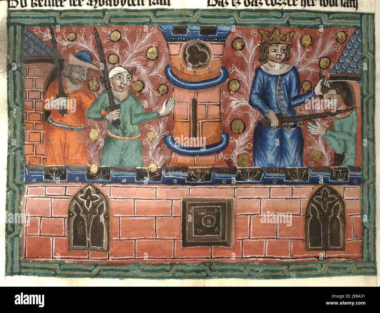 Weltchronik Fulda Aa88 344v detail Stock Photo - Alamy