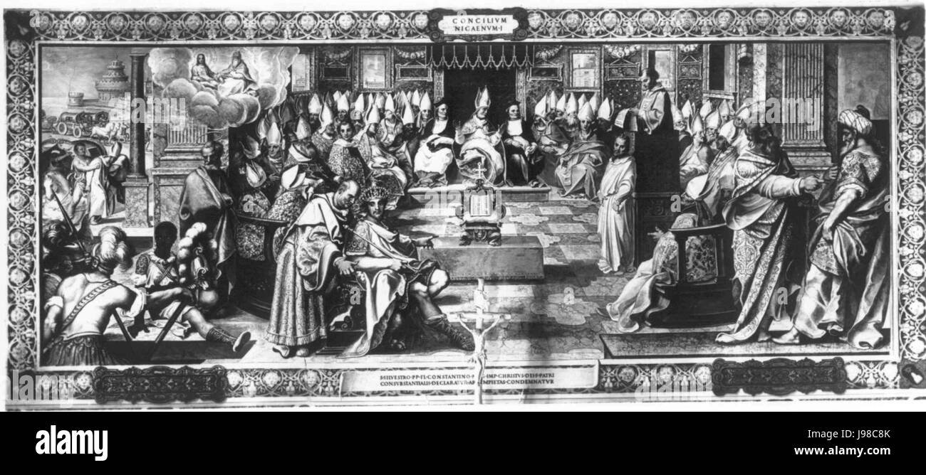 THE COUNCIL OF NICEA Fresco in the Sistine Salon Vatican Stock Photo ...