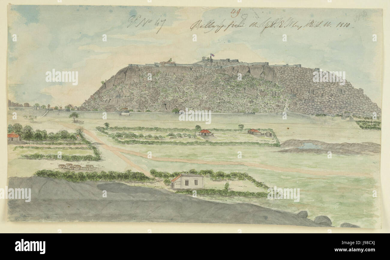 NE View of Bellary Fort Stock Photo - Alamy