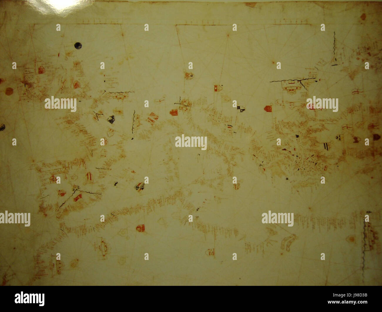 Portolan chart by Mecia de Viladestes (1423 Stock Photo - Alamy