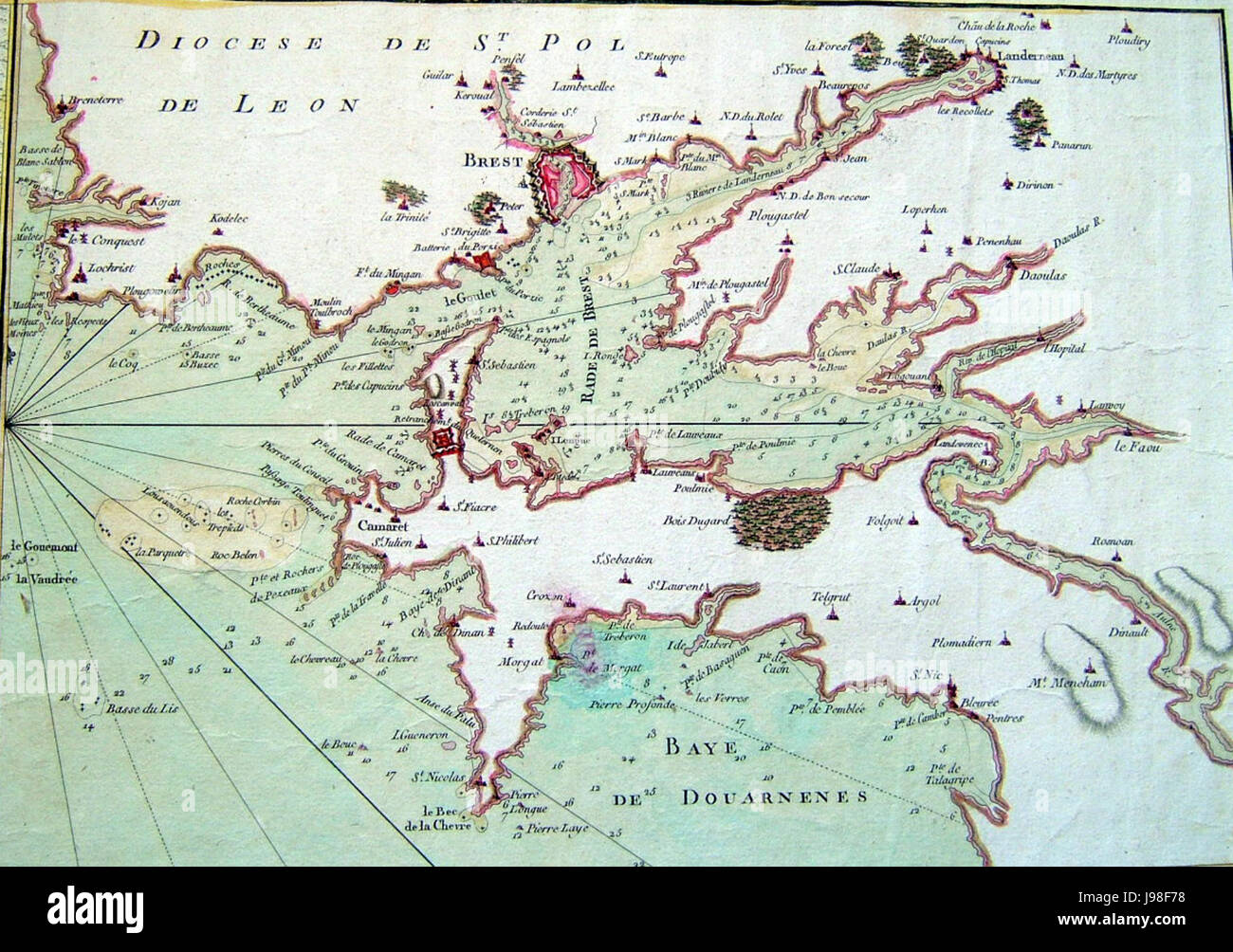 Plan de la rade de Brest Stock Photo - Alamy