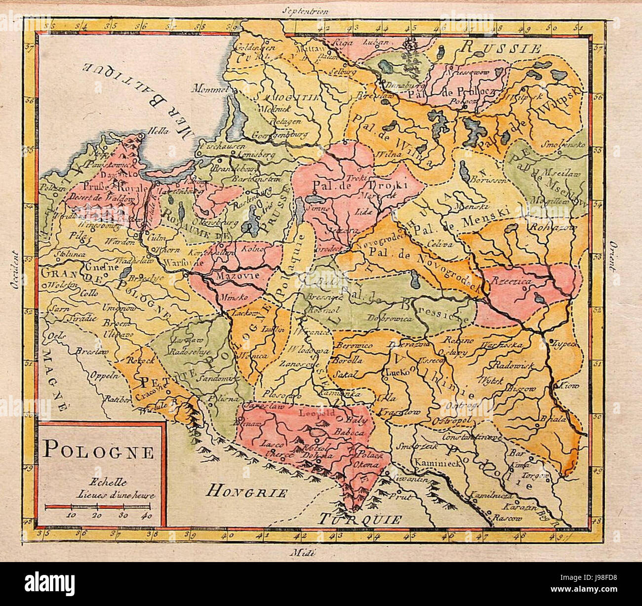 Polish Lithuanian Commonwealth Pologne Vaugondy 1756 Stock Photo Polish Lithuanian Commonwealth Pologne Vaugondy 1756 Stock Photo
