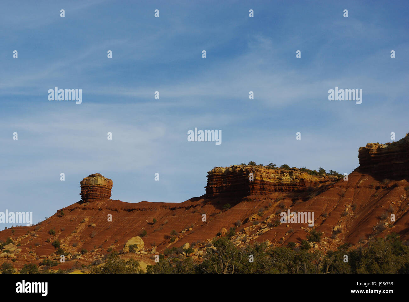 red and white rock and sandstone tower and formation,utah Stock Photo ...