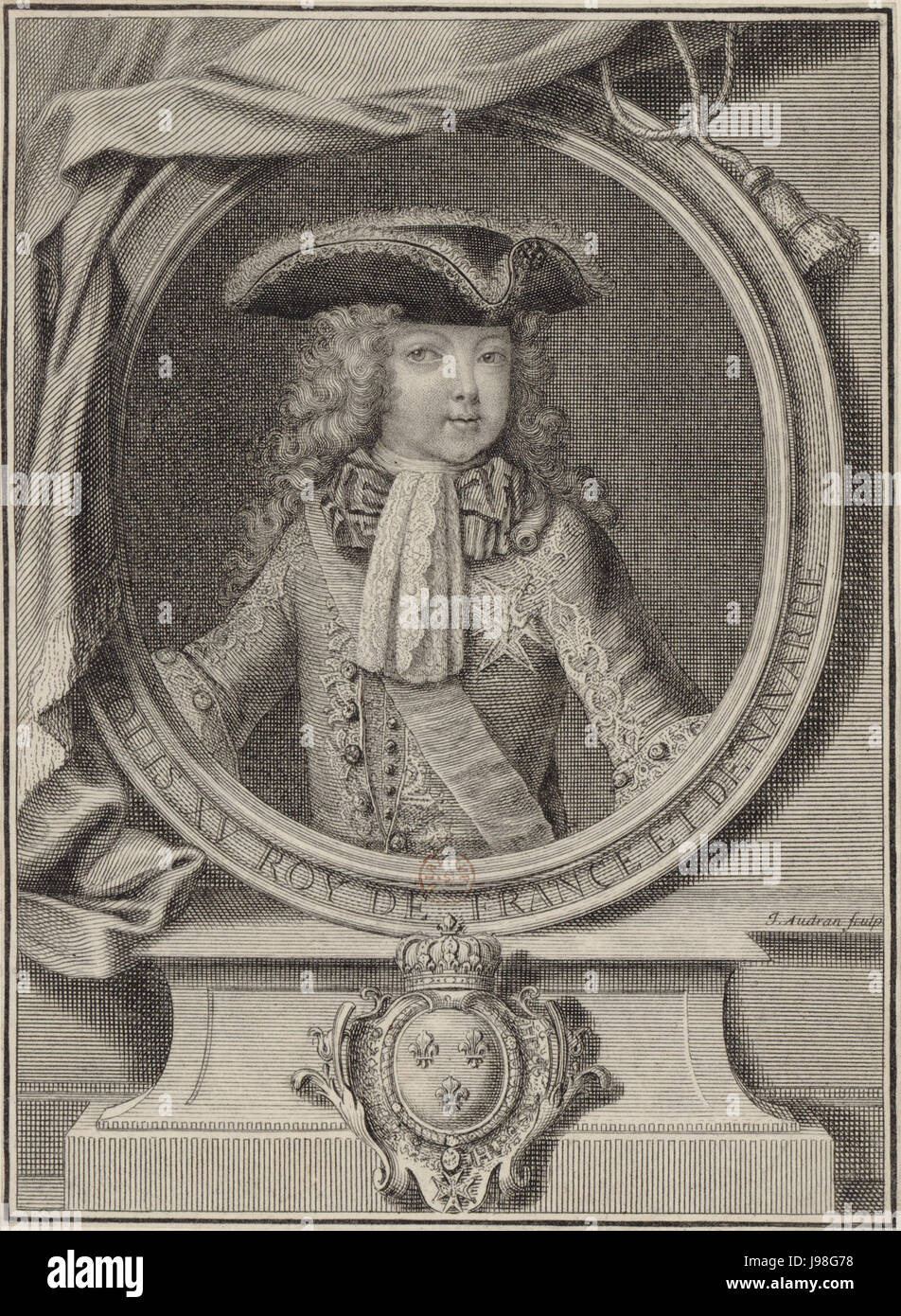 Portrait of Louis XV of France as child Audran Stock Photo - Alamy