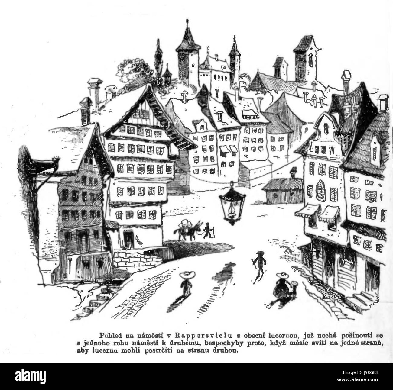 Rapperswil moving lantern 1883 Krejcik Stock Photo - Alamy
