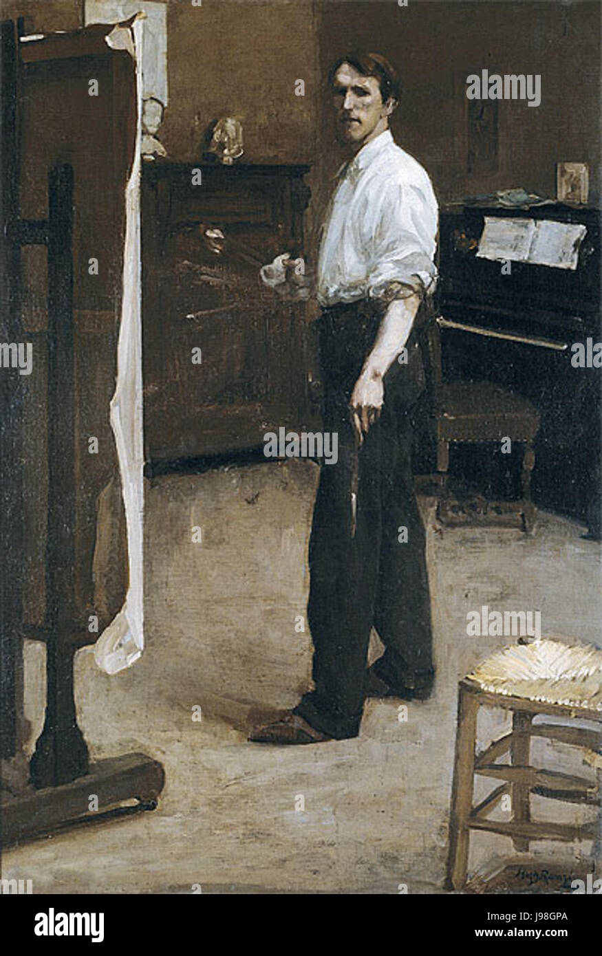 Ramsay Portrait of the Artist standing before Easel Stock Photo - Alamy