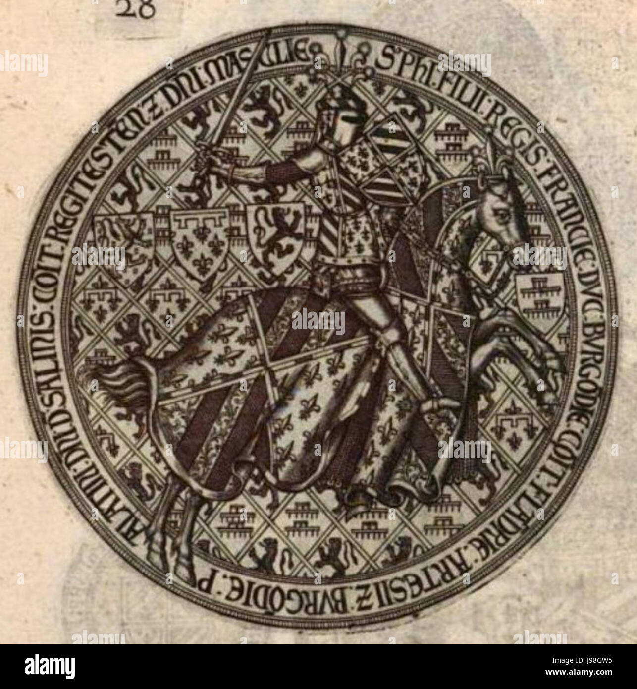 Philip 2, Duke of Burgundy seal Stock Photo - Alamy