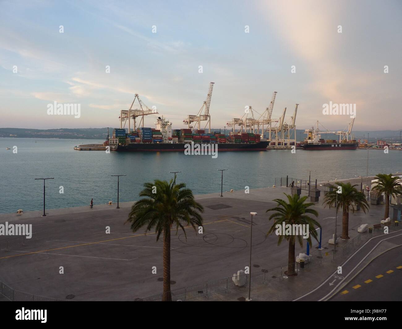 container port with ship in koper,slovenia Stock Photo - Alamy
