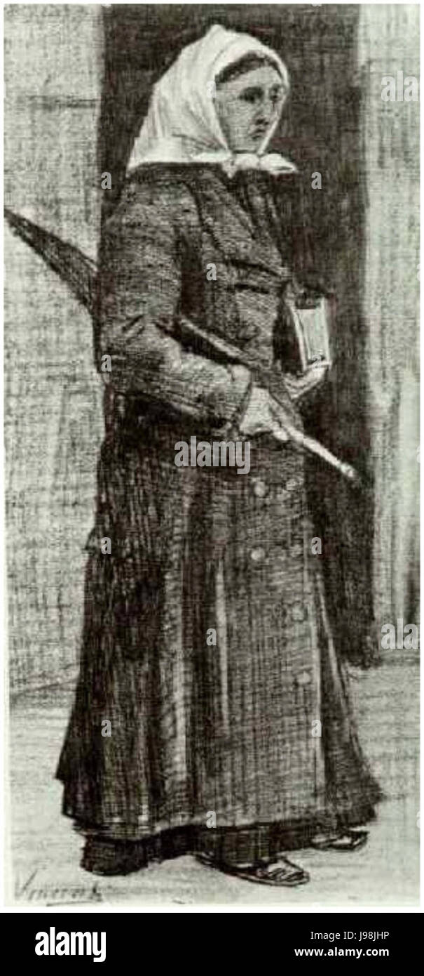 Sien with Umbrella and Prayer Book F1052 Vincent van Gogh Stock Photo ...