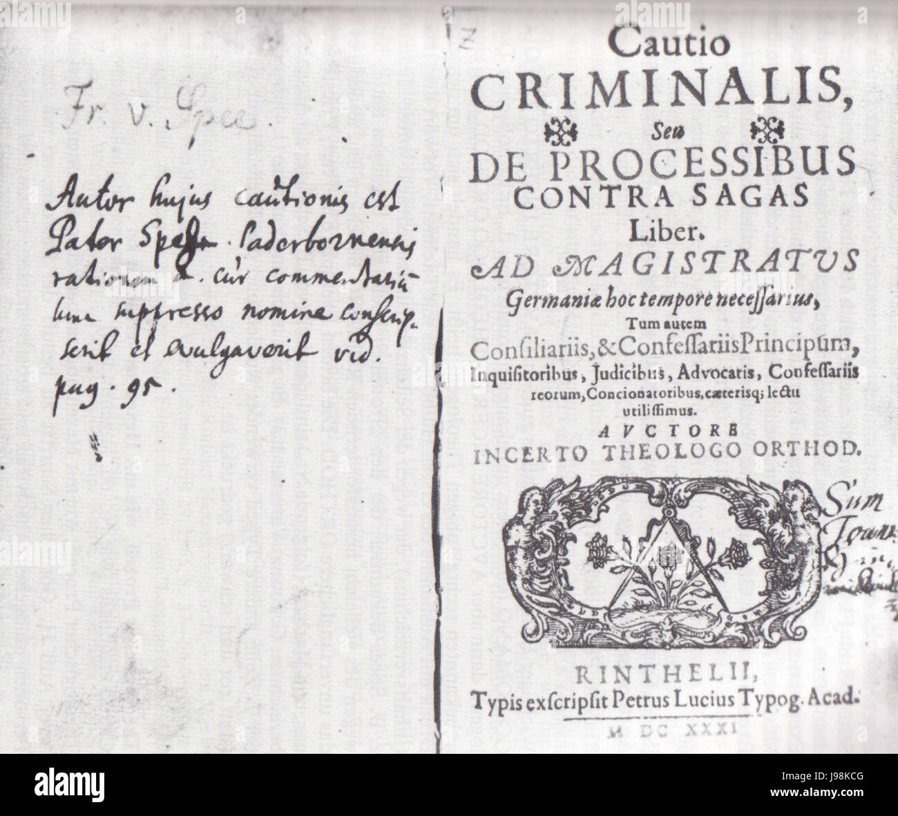 Spee Cautio 1631 Stock Photo - Alamy