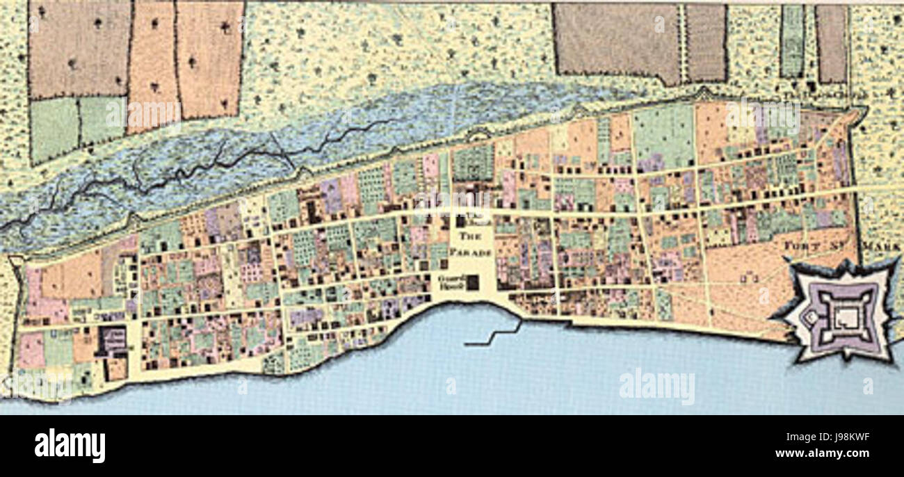 St. Augustine Map 1763 Stock Photo - Alamy