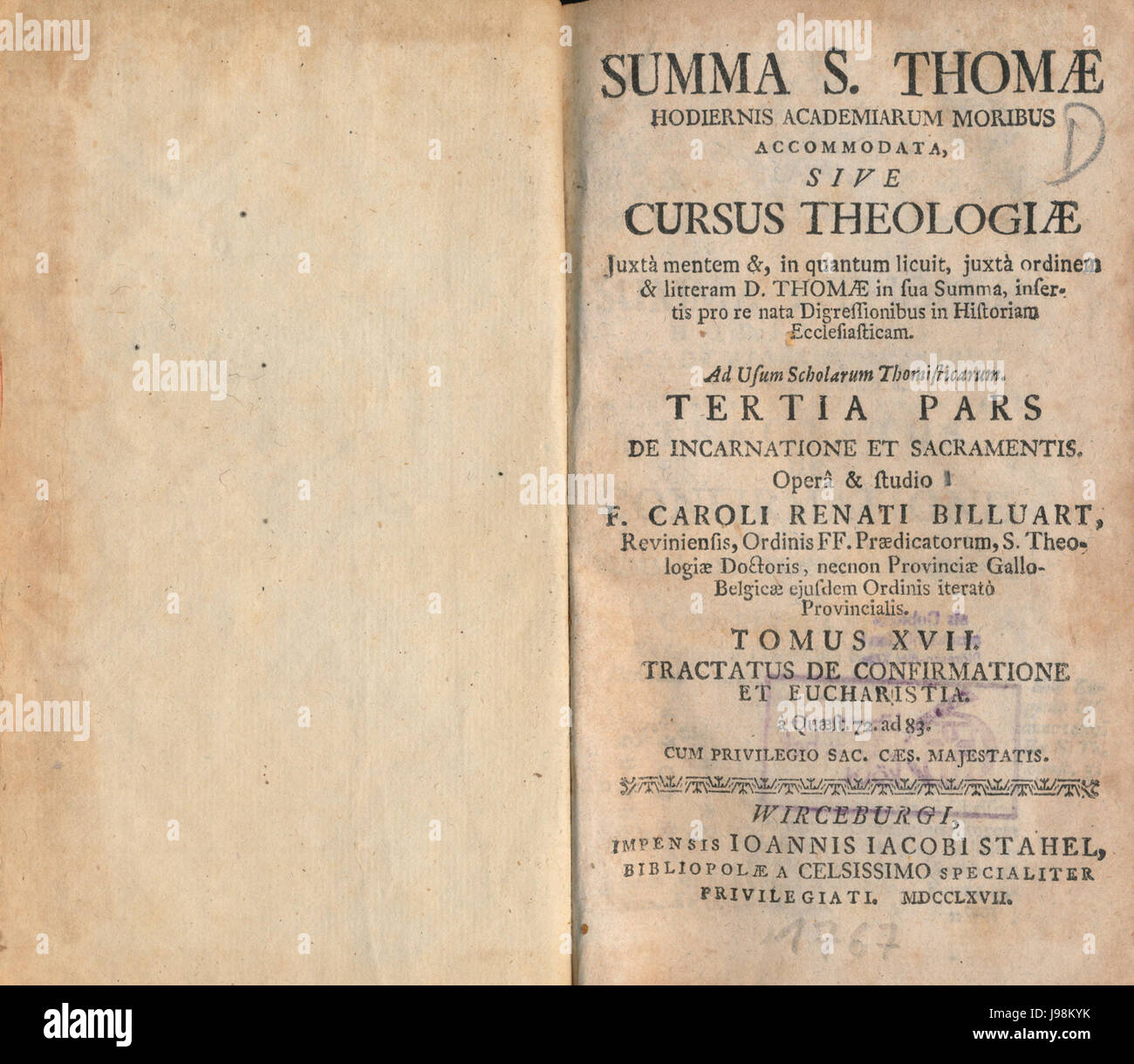Summa s thomae 1767 Stock Photo - Alamy