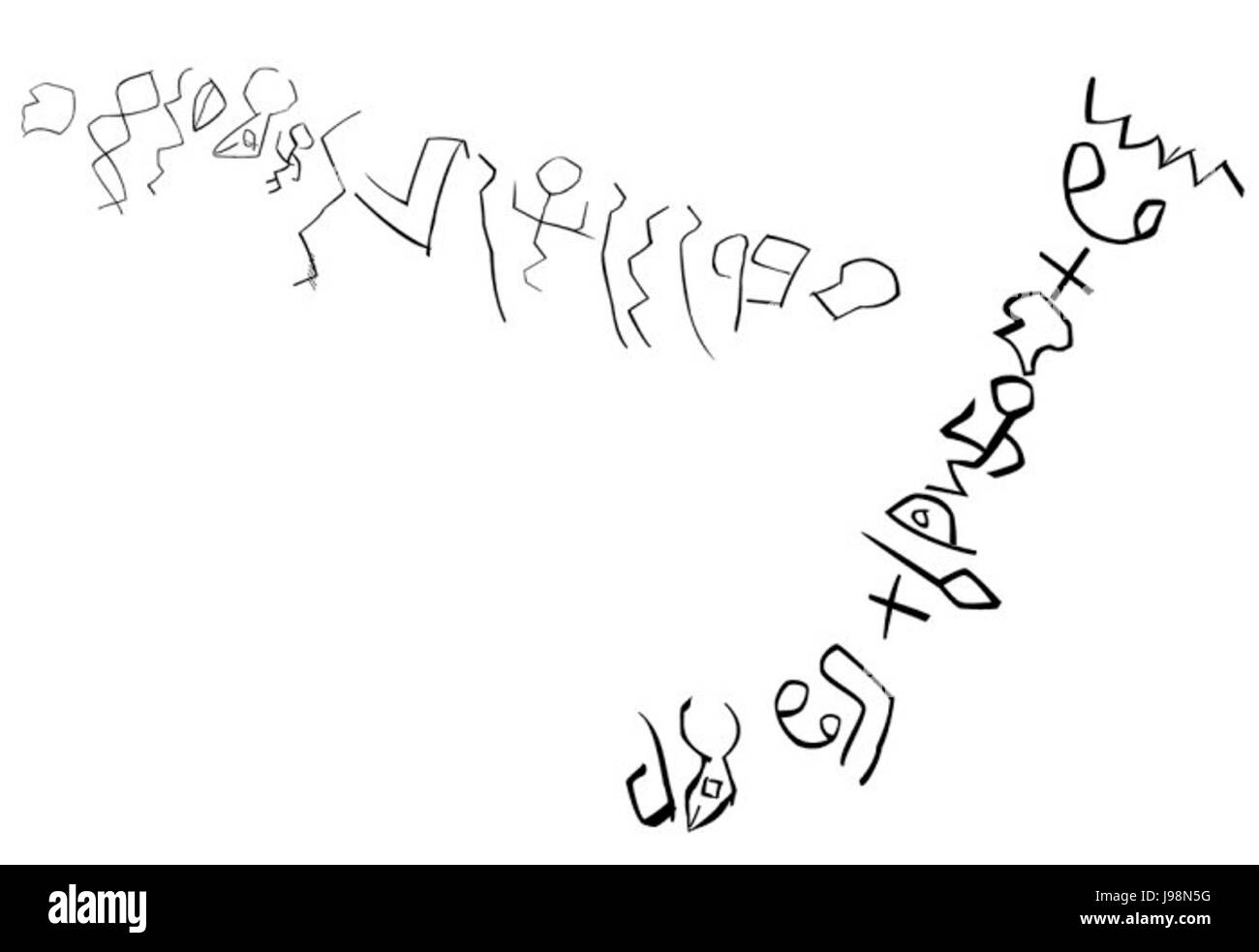 Wadi el Hol inscriptions drawing Stock Photo - Alamy