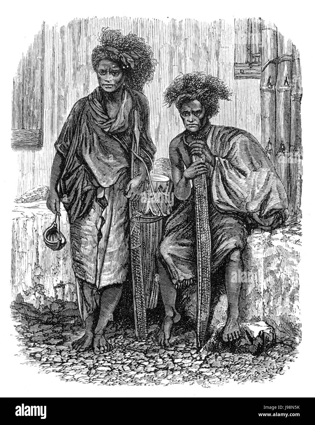 Timor Men in Malay Archipelago drawn by T Baines from a photo Stock ...