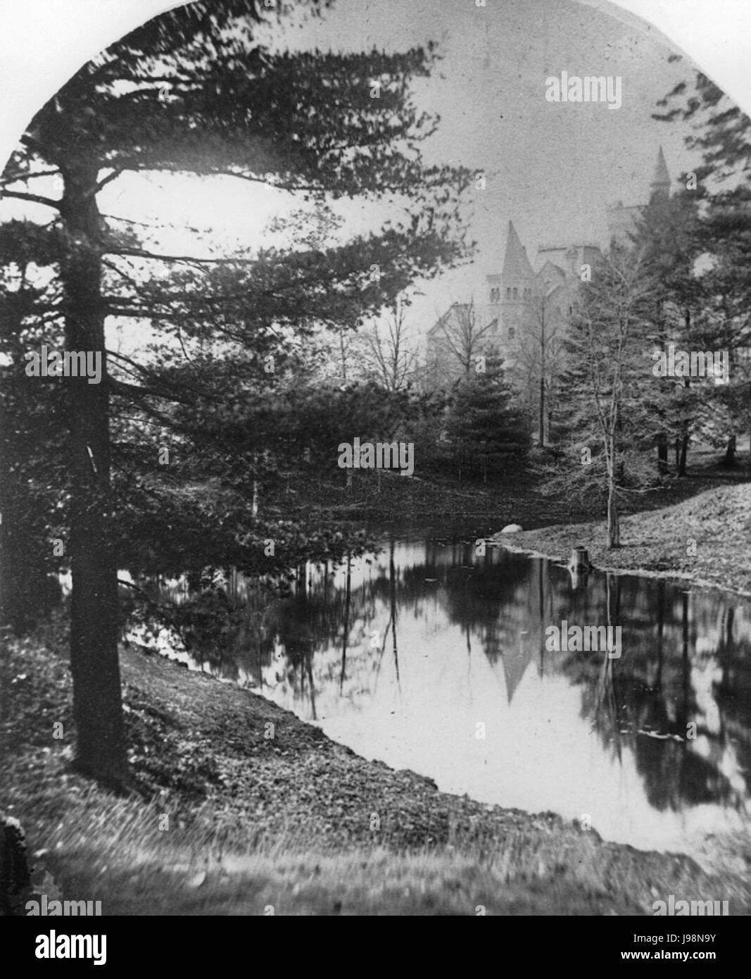 University College grounds circa 1870 Stock Photo - Alamy