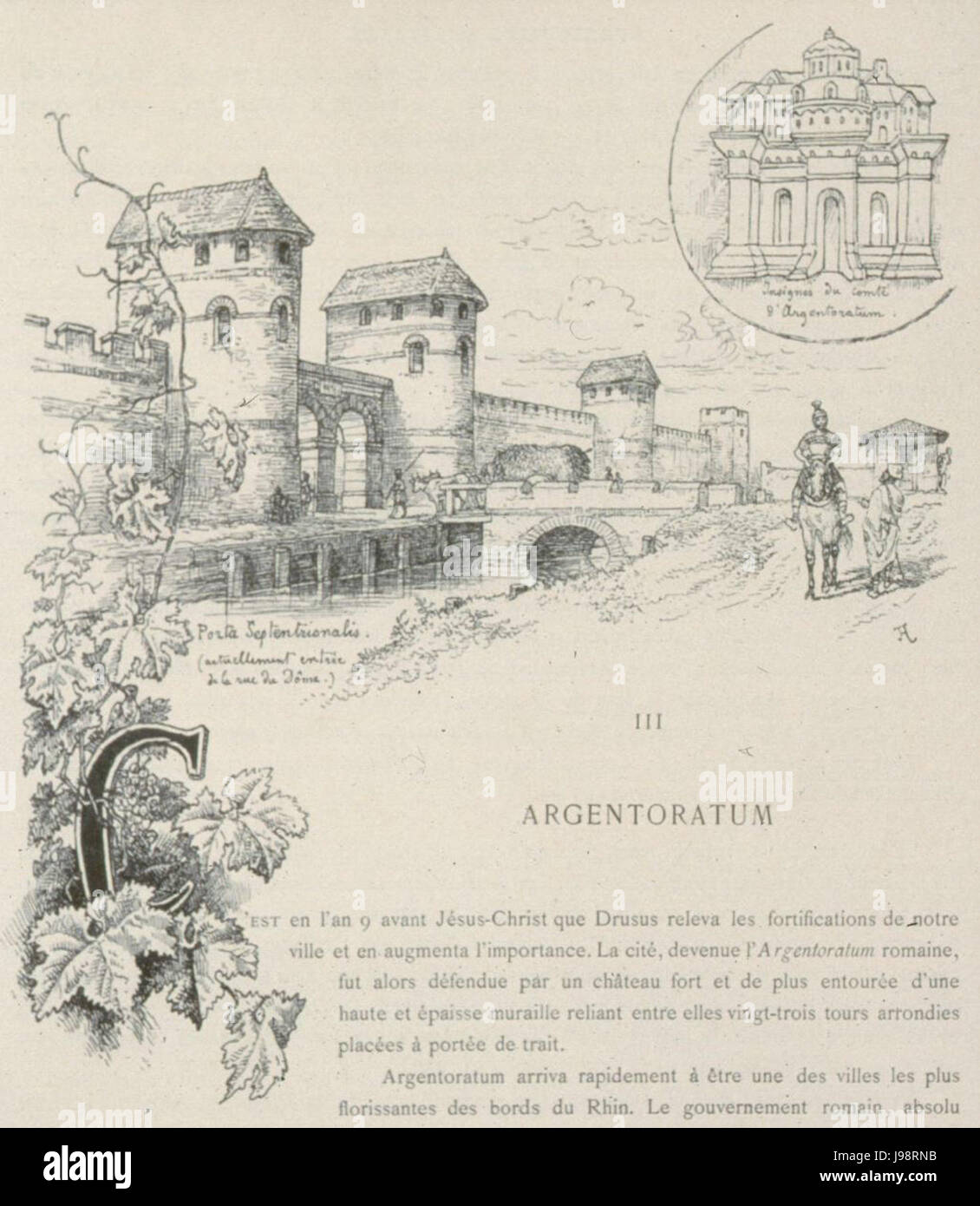 A depiction of the northern gate of Strasbourg (Argentoratum ...