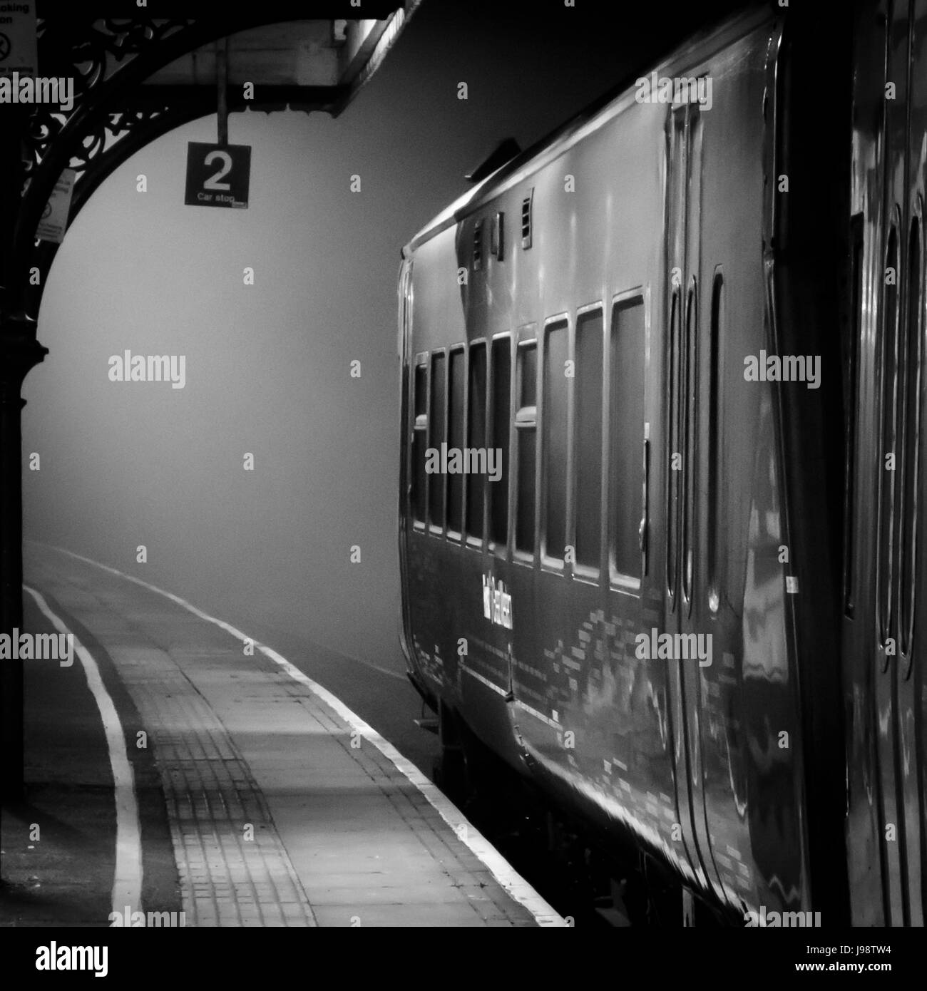 Train in the night Black and White Stock Photos & Images - Alamy