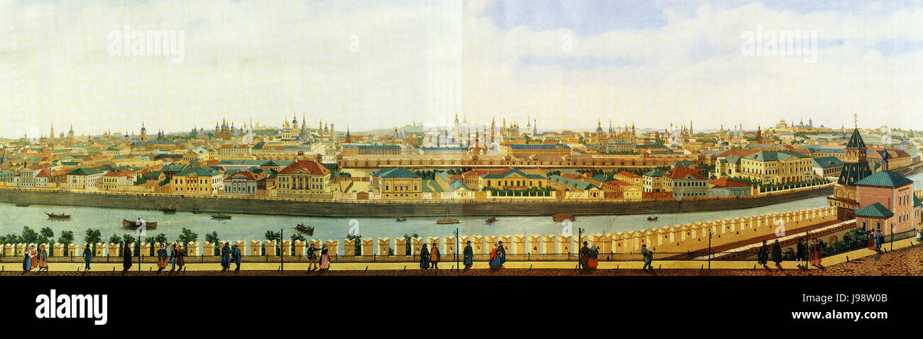 Panorama of Moscow, Indeytsev, 1850 Stock Photo - Alamy