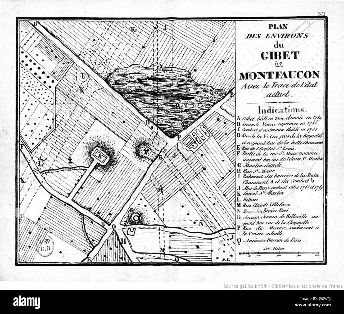 Plan environs Montfaucon Stock Photo - Alamy