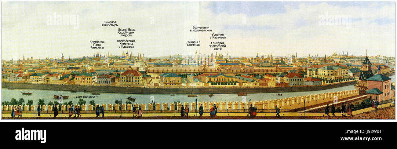 Panorama of Moscow, Inseytsev, 1850 2000px Stock Photo - Alamy