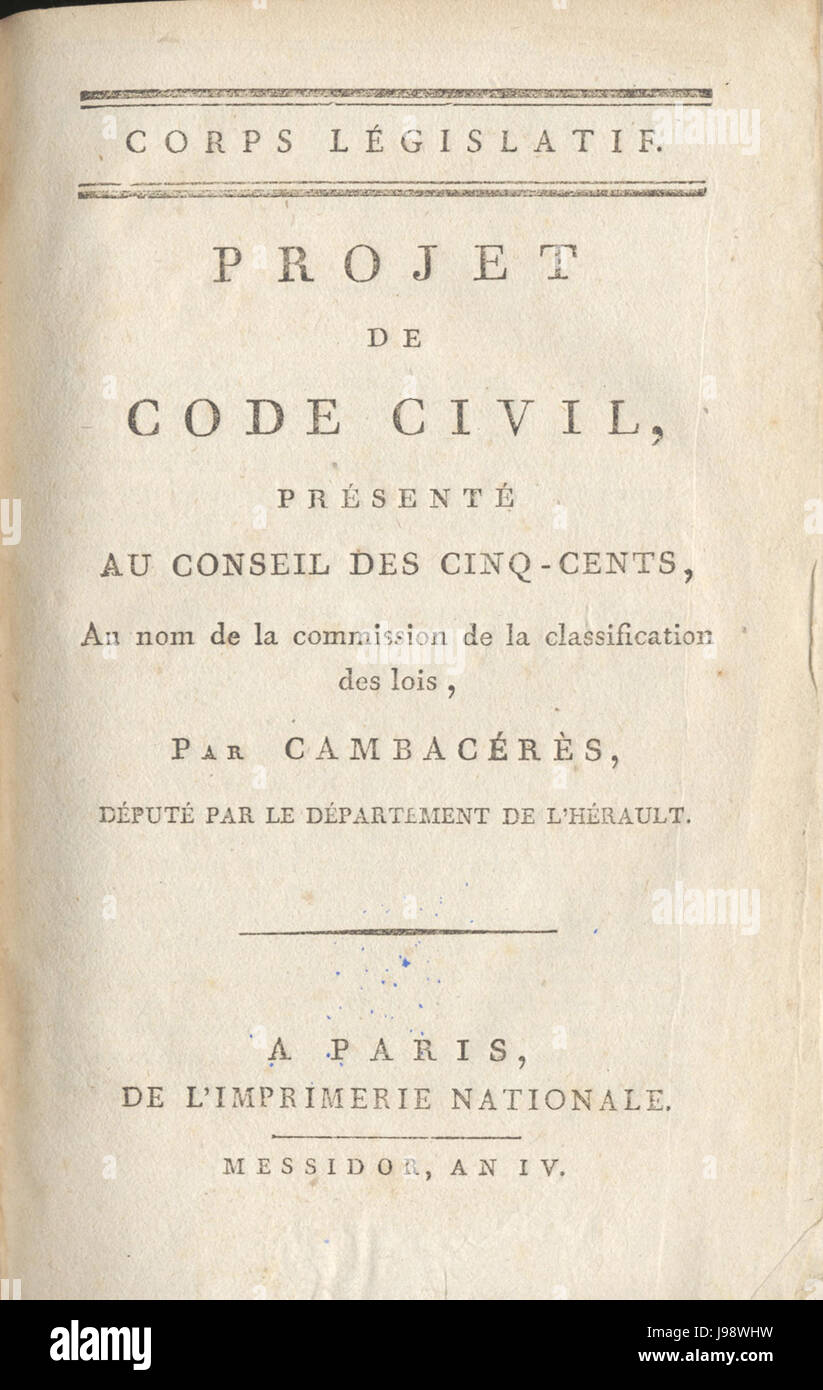 Projet de Code civil Stock Photo - Alamy