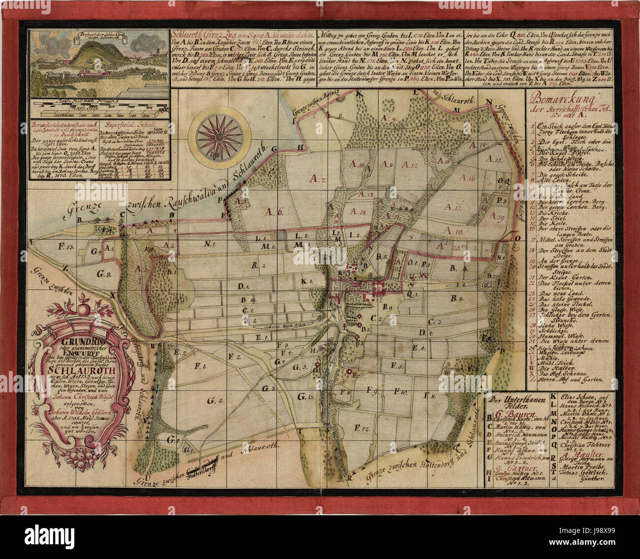Schlauroth Karte von 1733 Stock Photo - Alamy
