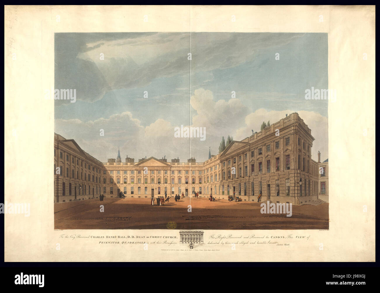 View of Peckwater Quadrangle, 1812 (BL Maps K.Top 34.45.q.2 Stock Photo ...