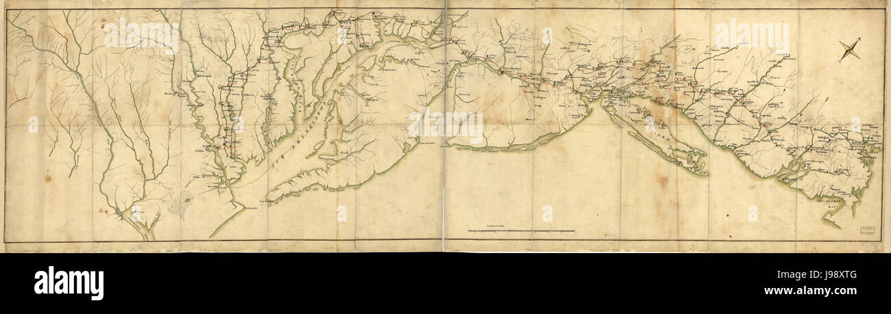 Yorktown boston march map Stock Photo - Alamy