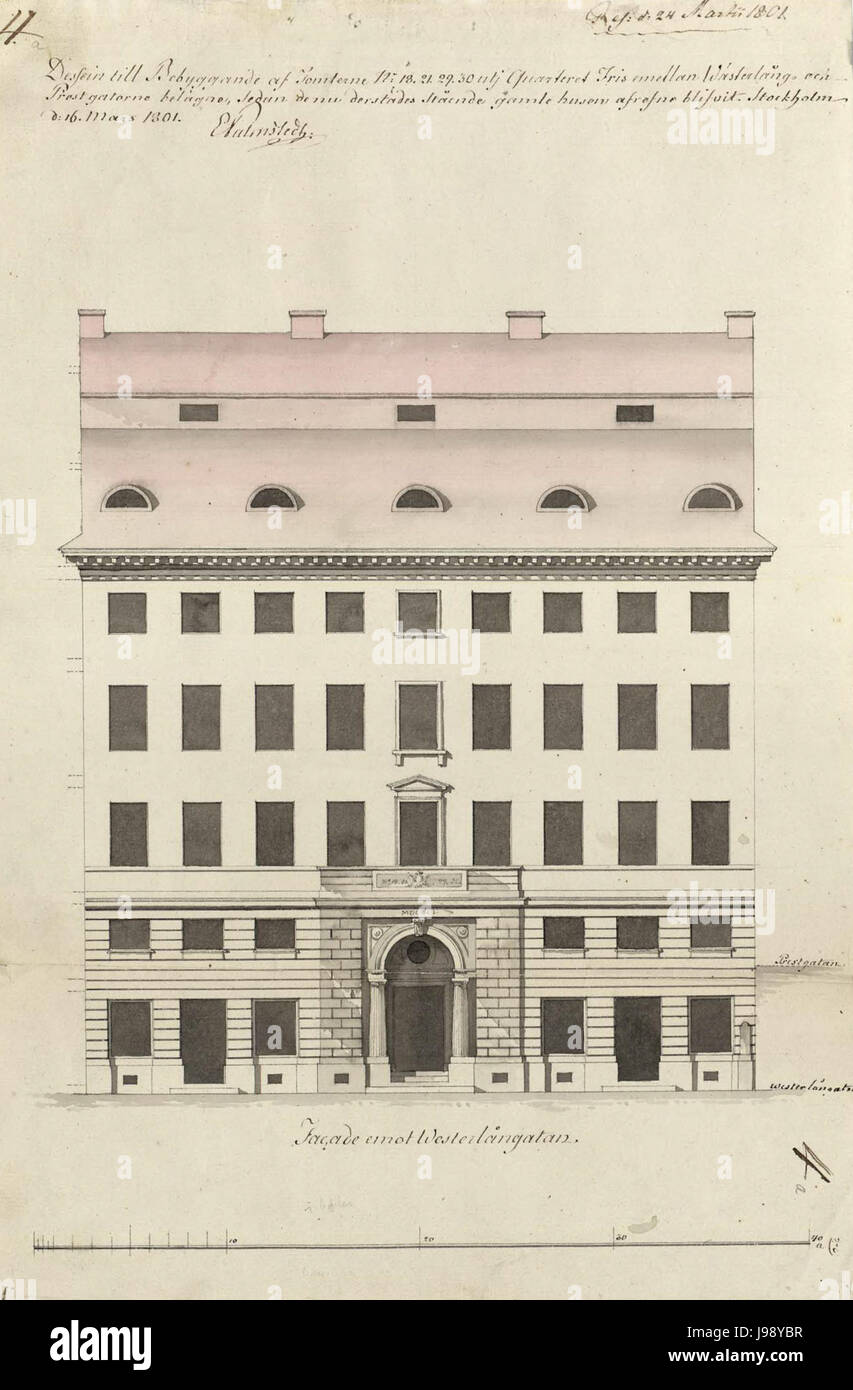 Palmstedts hus 1810 ritning Stock Photo - Alamy