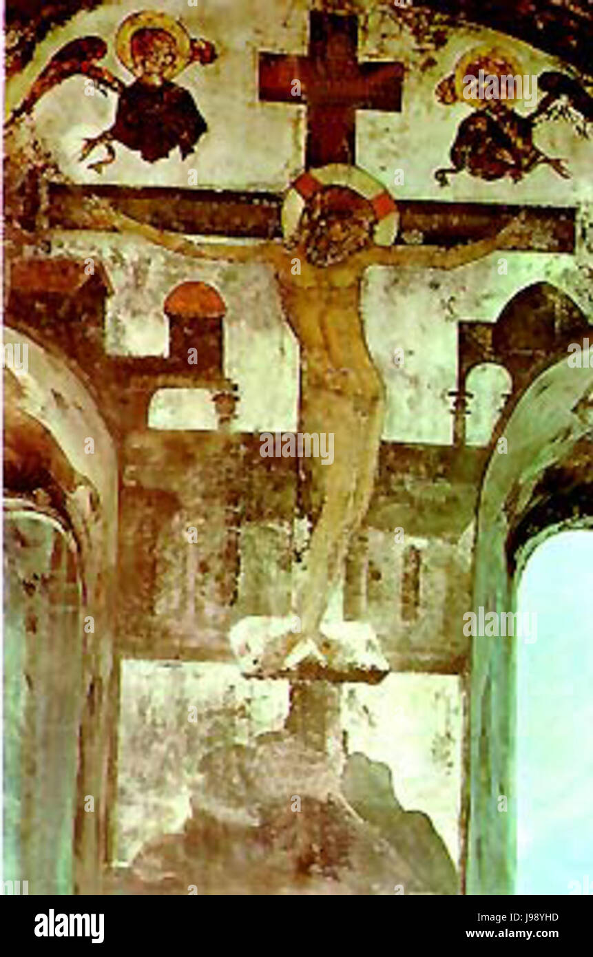 The Crucifixion. Detail. Vardzia fresco Stock Photo - Alamy