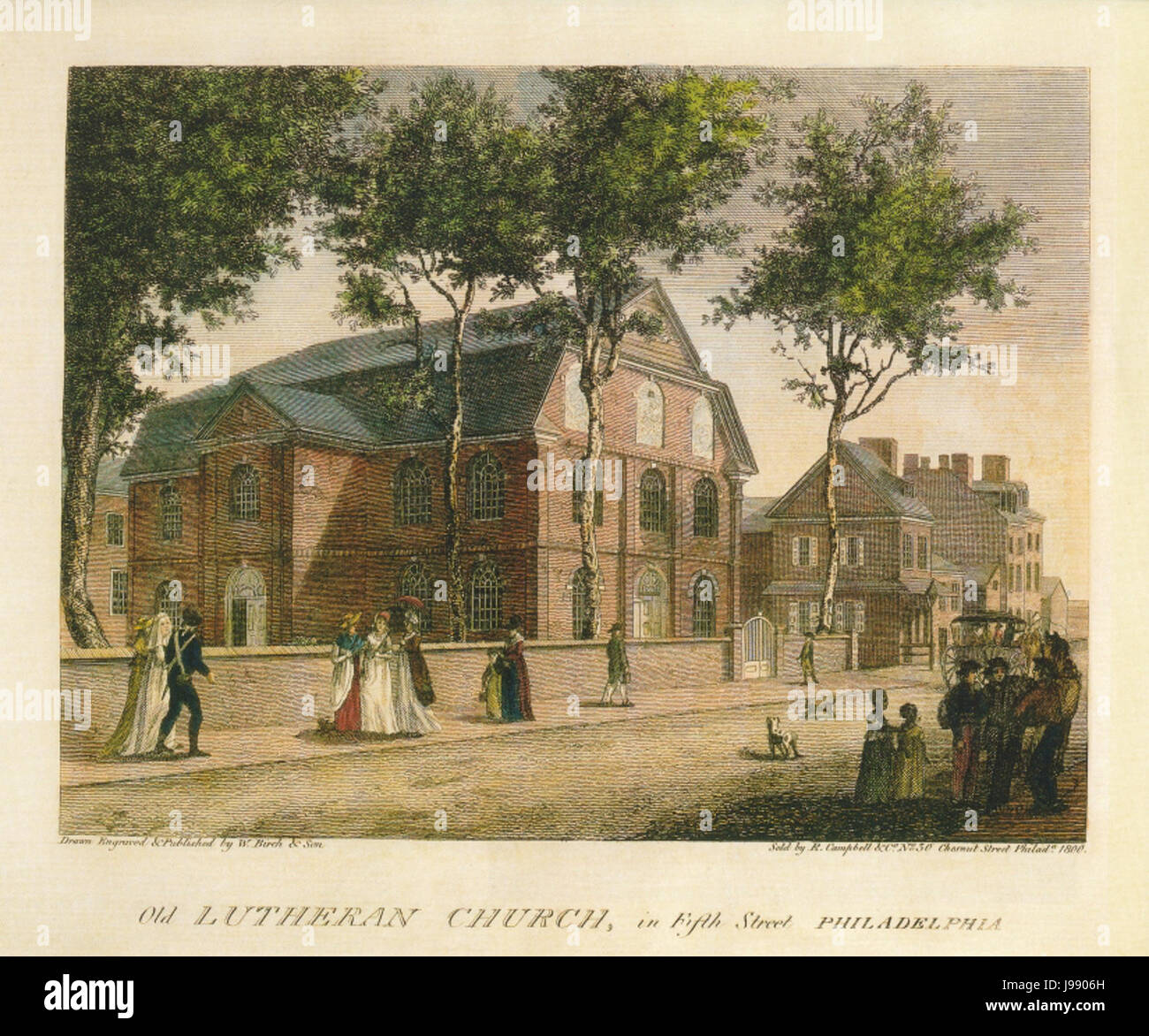 Old Lutheran Church Birch's Views Plate 7 Stock Photo - Alamy