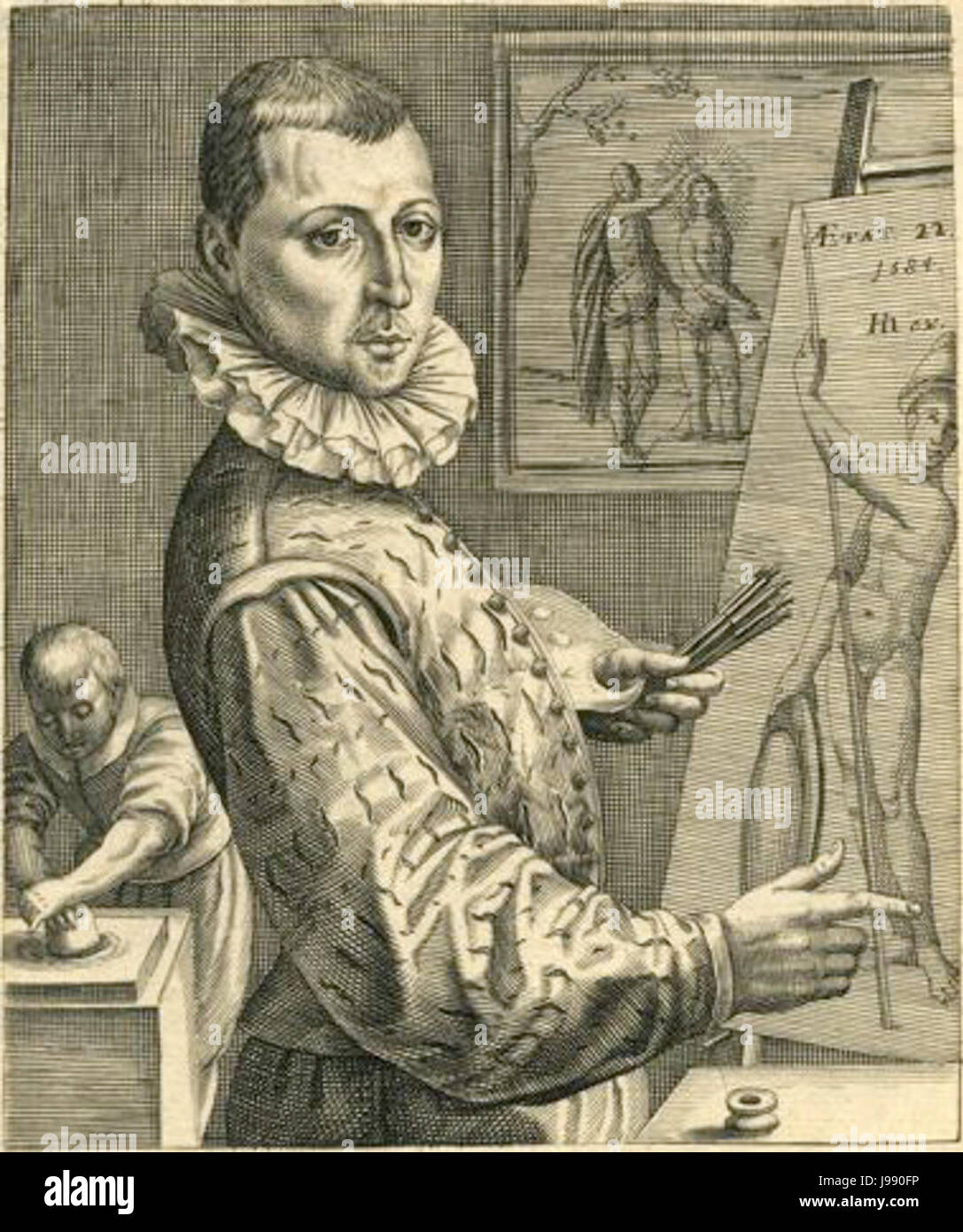 Portrait of Cornelis Cornelisz. van Haarlem 001 Stock Photo - Alamy