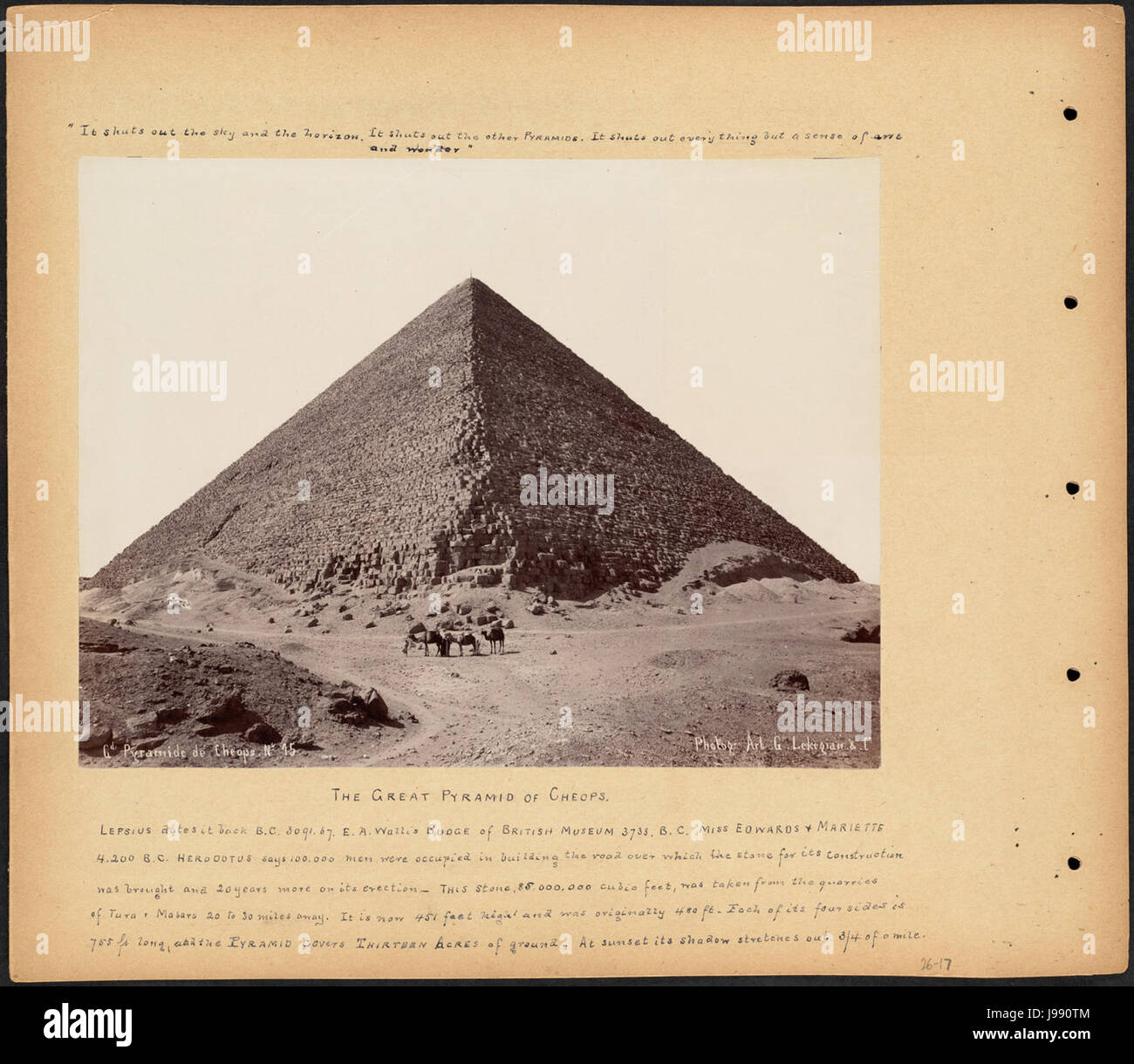 The Great Pyramid of Cheops by Boston Public Library Stock Photo - Alamy