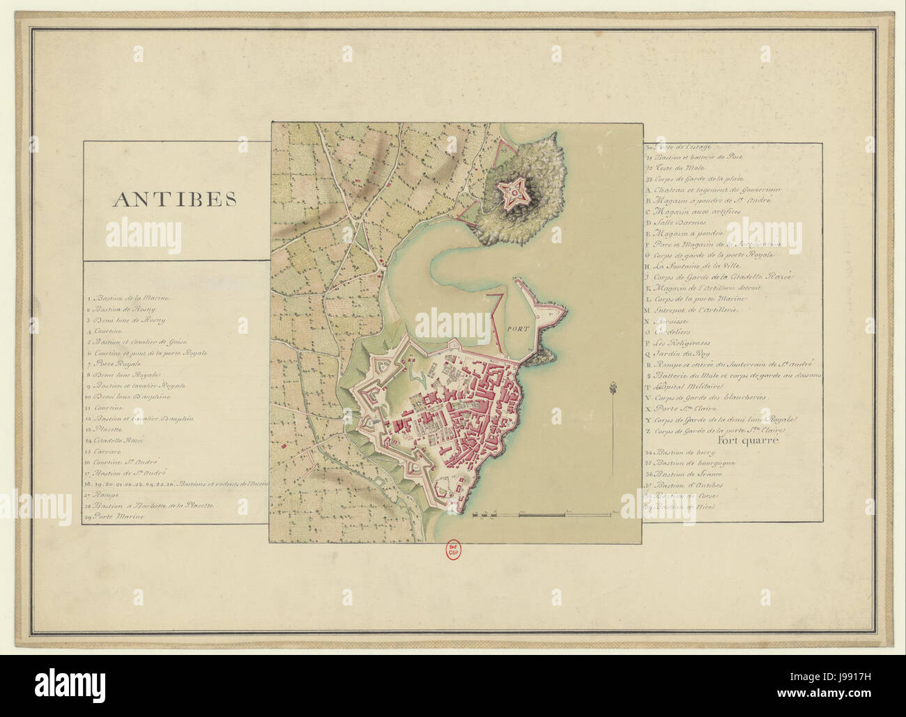 Plans des ports de France (1777) Antibes Stock Photo - Alamy