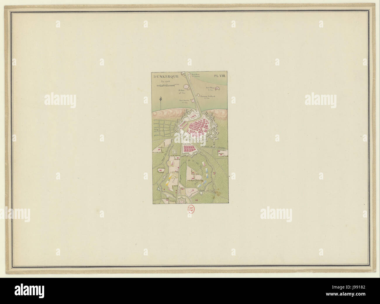 Plans des ports de France (1777) Dunkerque 2 Stock Photo - Alamy