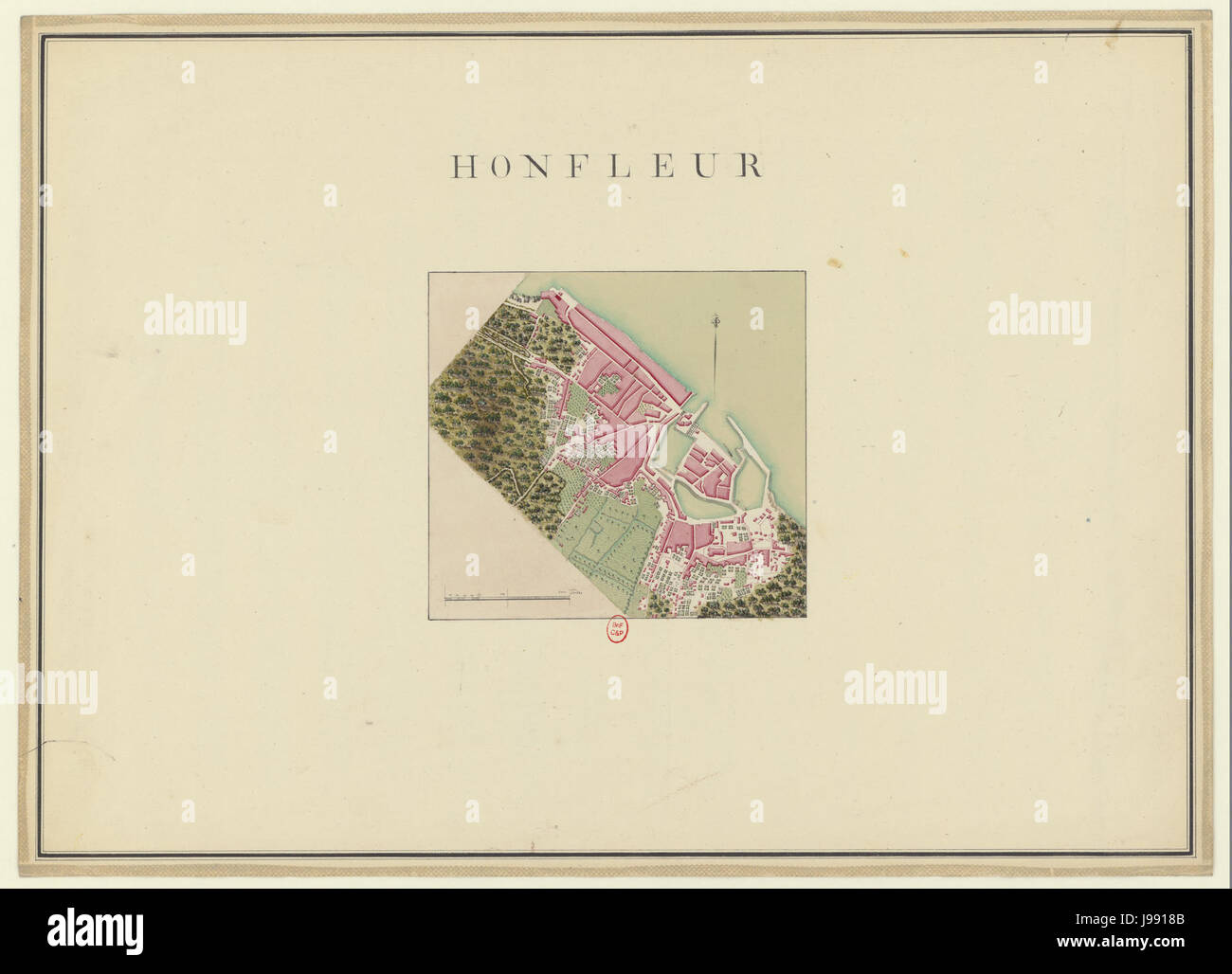 Plans des ports de France (1777) Honfleur Stock Photo - Alamy