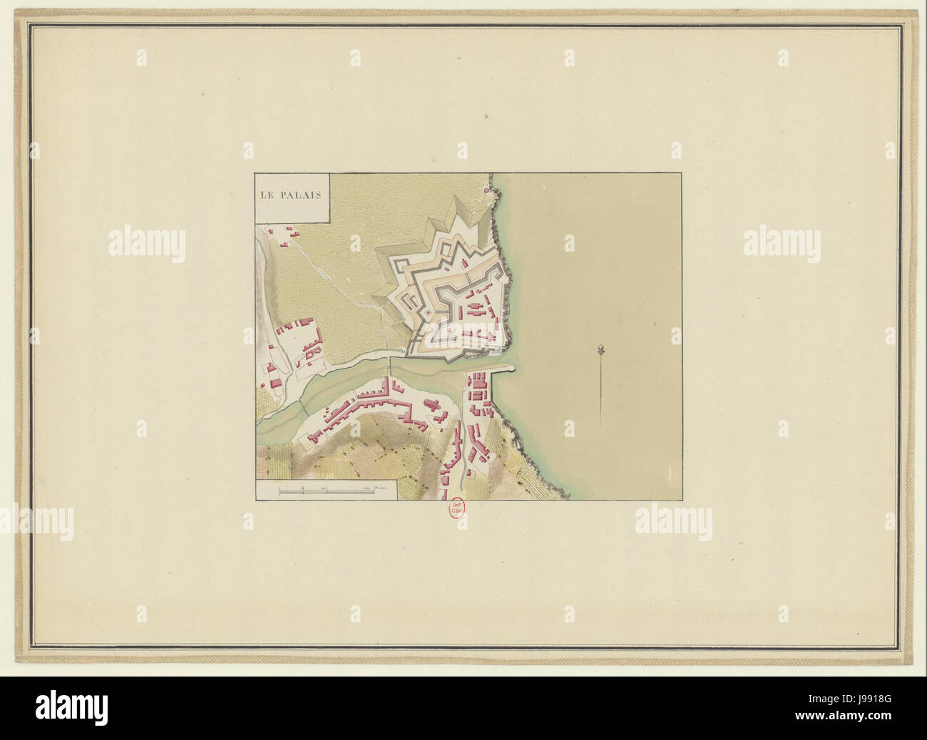 Plans des ports de France (1777) Le Palais Stock Photo - Alamy