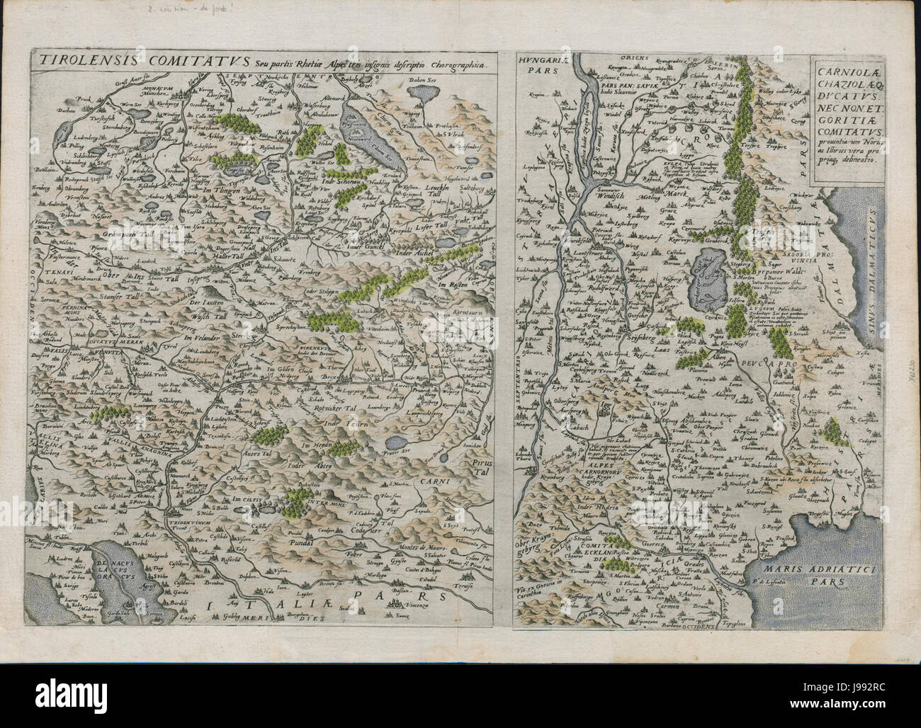 Tirolensis et Carniola Comitatus 1593 Stock Photo - Alamy