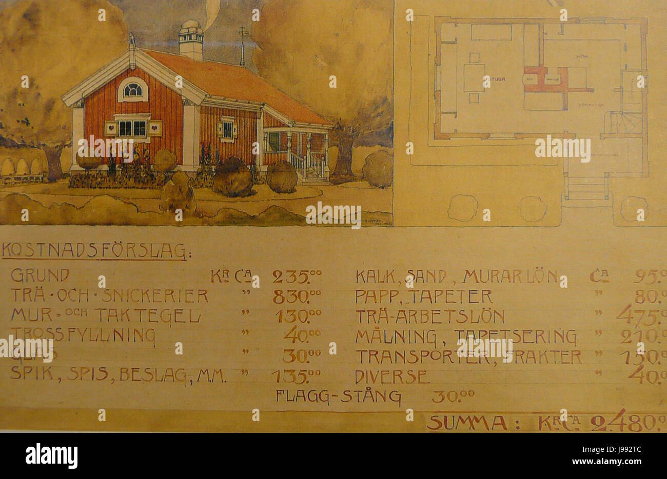 Schwedisches Eigenheim Angebot 1905 Stock Photo - Alamy